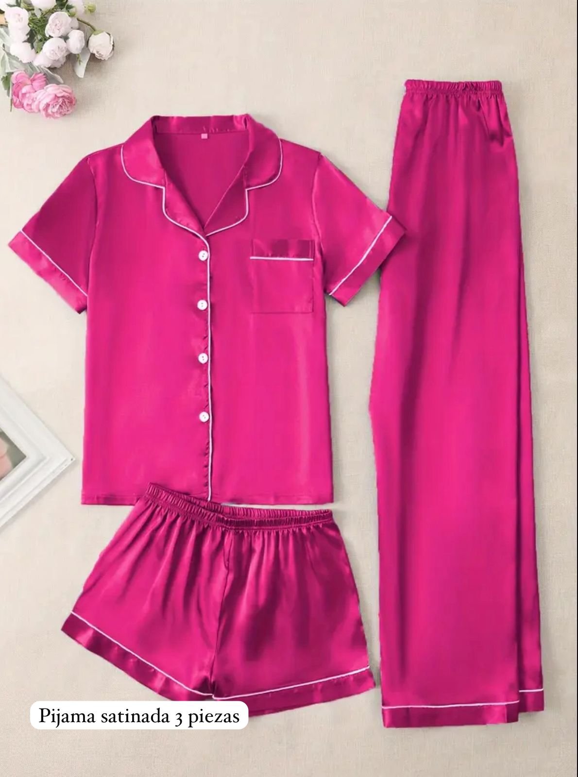 Pijama formal con short y pantalón fiusha – Lencería, Ropa Interior y ...
