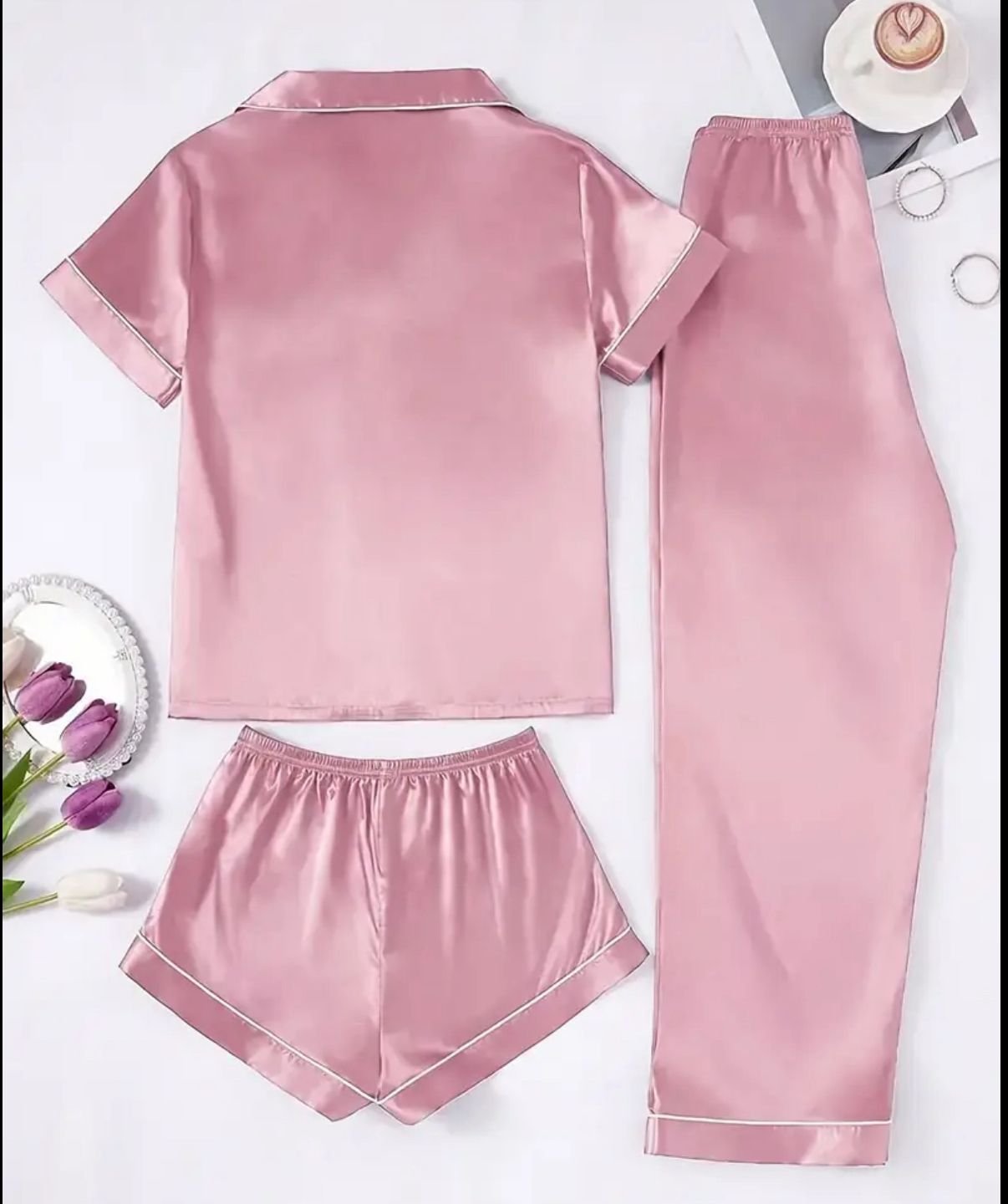 Pijama formal con short y pantalón rosa – Lencería, Ropa Interior y ...