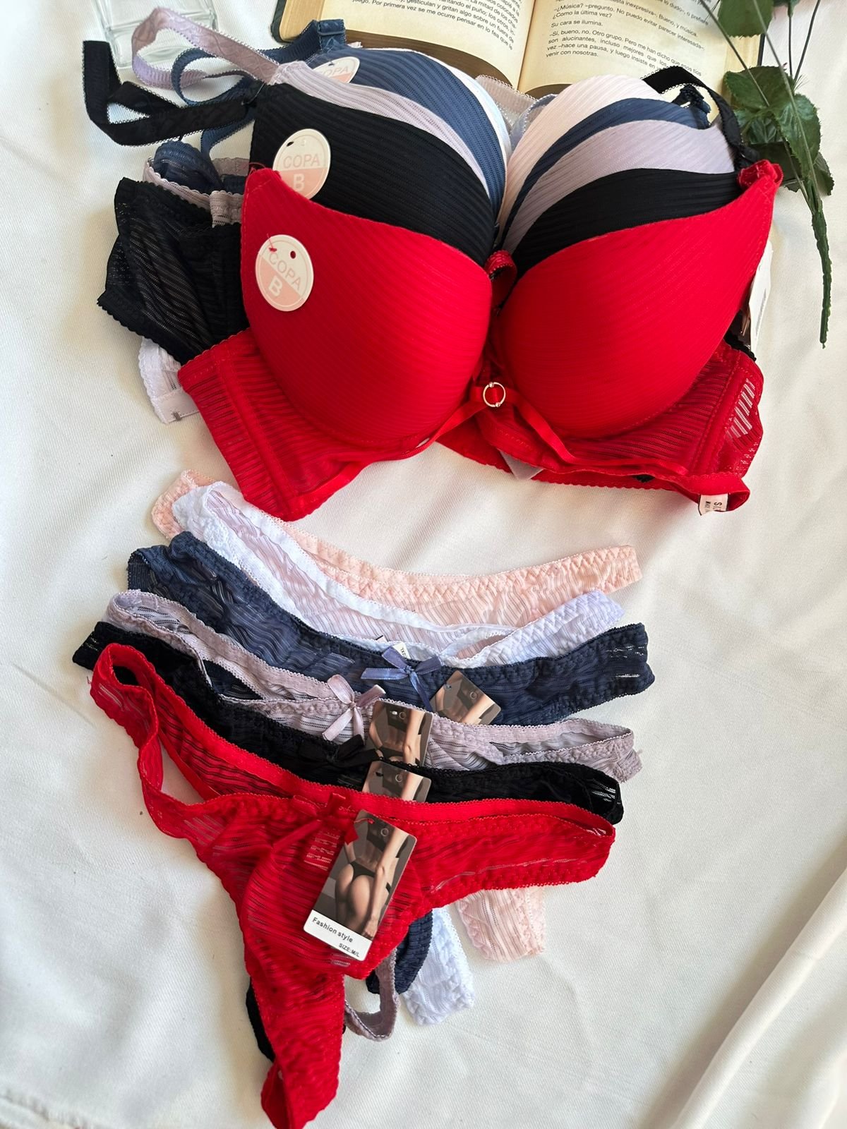 Paquete de 6 coordinados copa B surtidos de tallas – Lencería, Ropa Interior y Accesorios en México