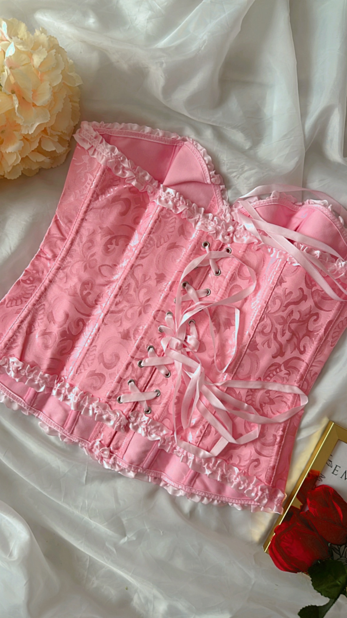 Corsette rojo rosa y negro – Lencería, Ropa Interior y Accesorios en México