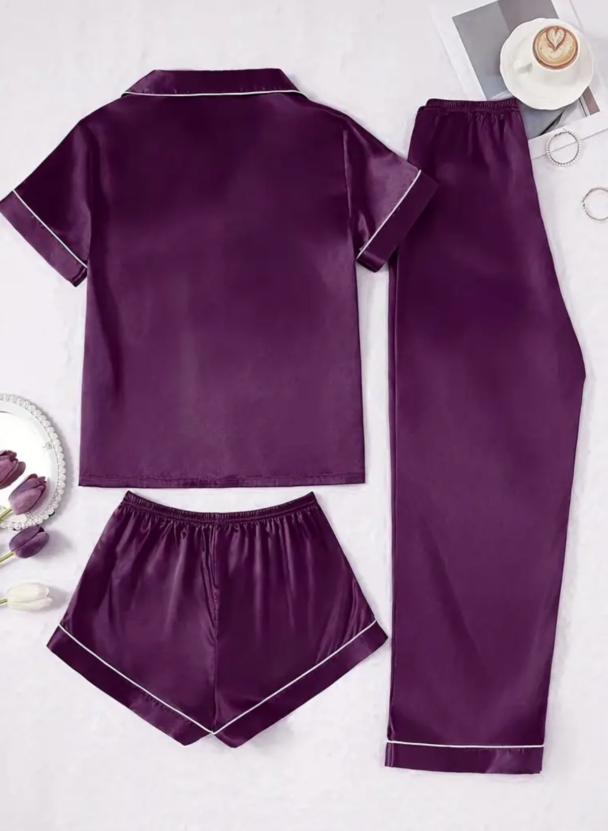 Pijama formal 3 piezas uva 🍇 – Lencería, Ropa Interior y Accesorios en ...