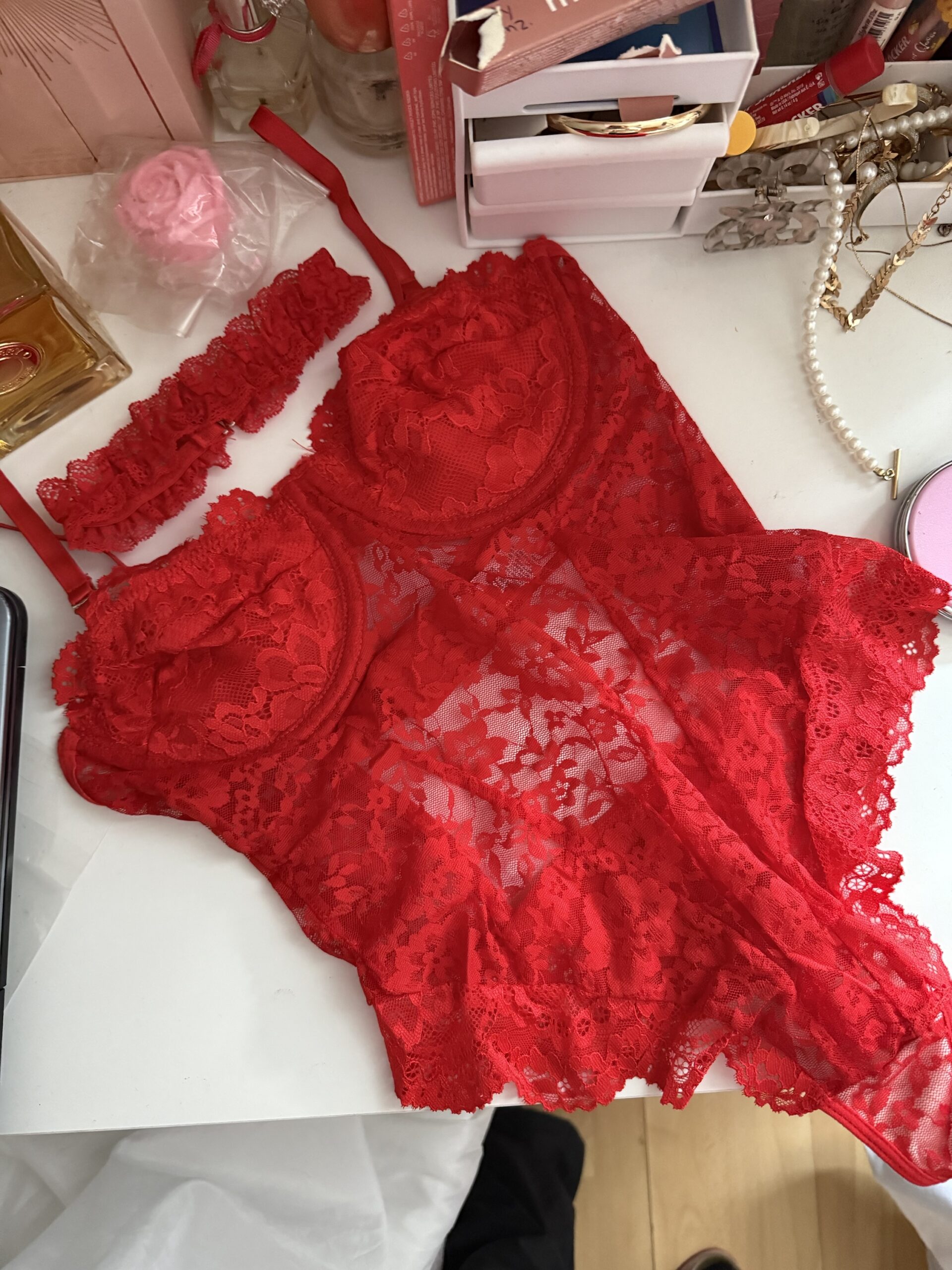 Body encaje rojo ️ collar – Lencería, Ropa Interior y Accesorios en México