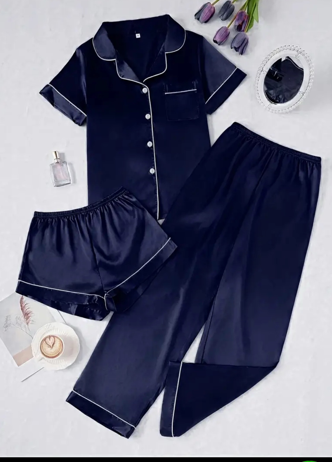 Pijama formal 3 piezas azul 💙 – Lencería, Ropa Interior y Accesorios en ...